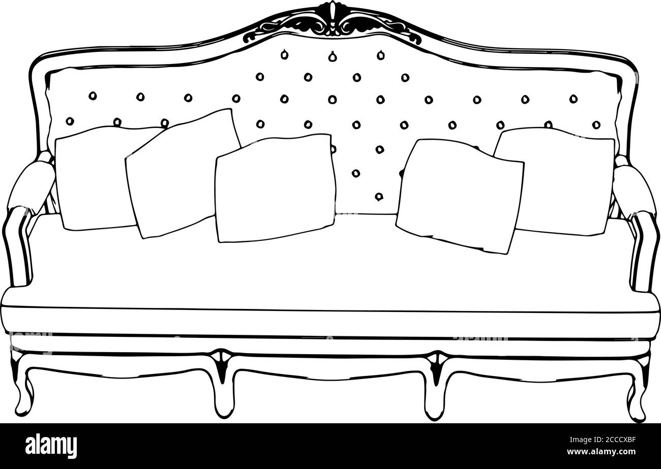 sketch retro sofa vector Stock Vector Image & Art - Alamy