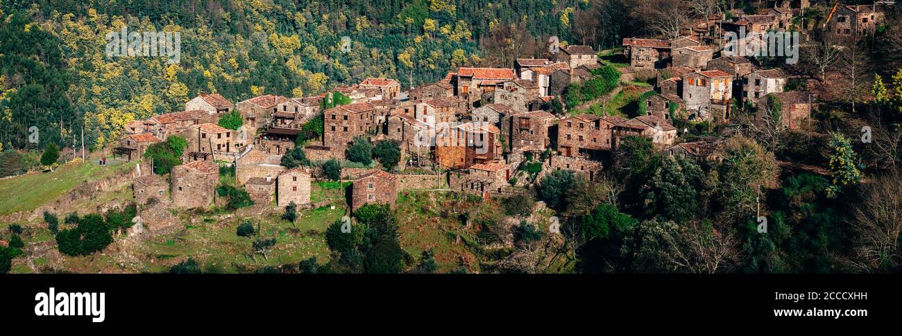 Beautiful scenery of traditional Shale village in the mountains in ...