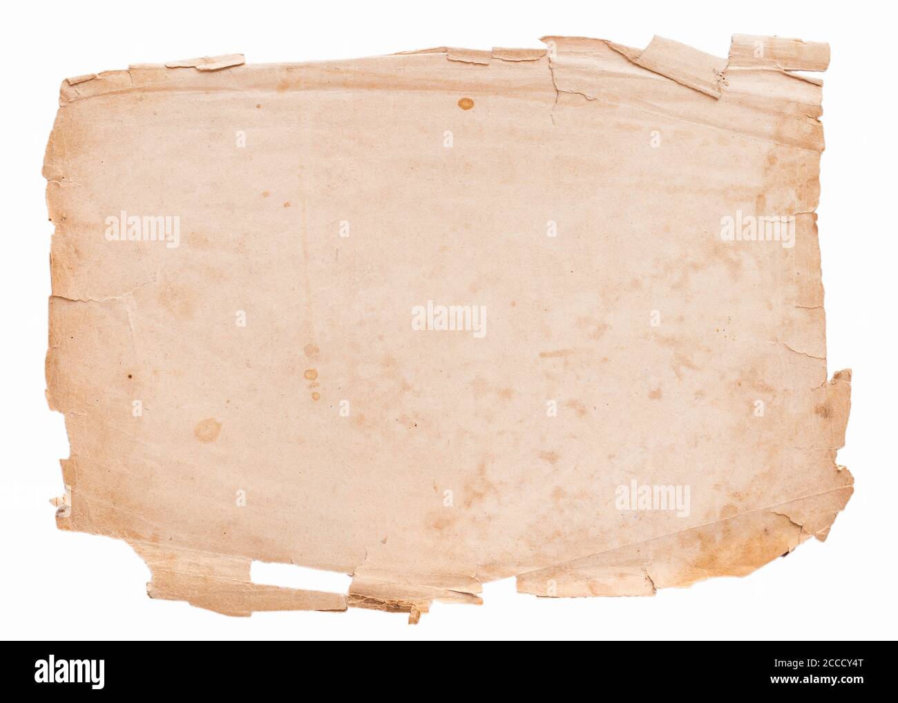 Old ragged paper isolated on white background Stock Photo - Alamy