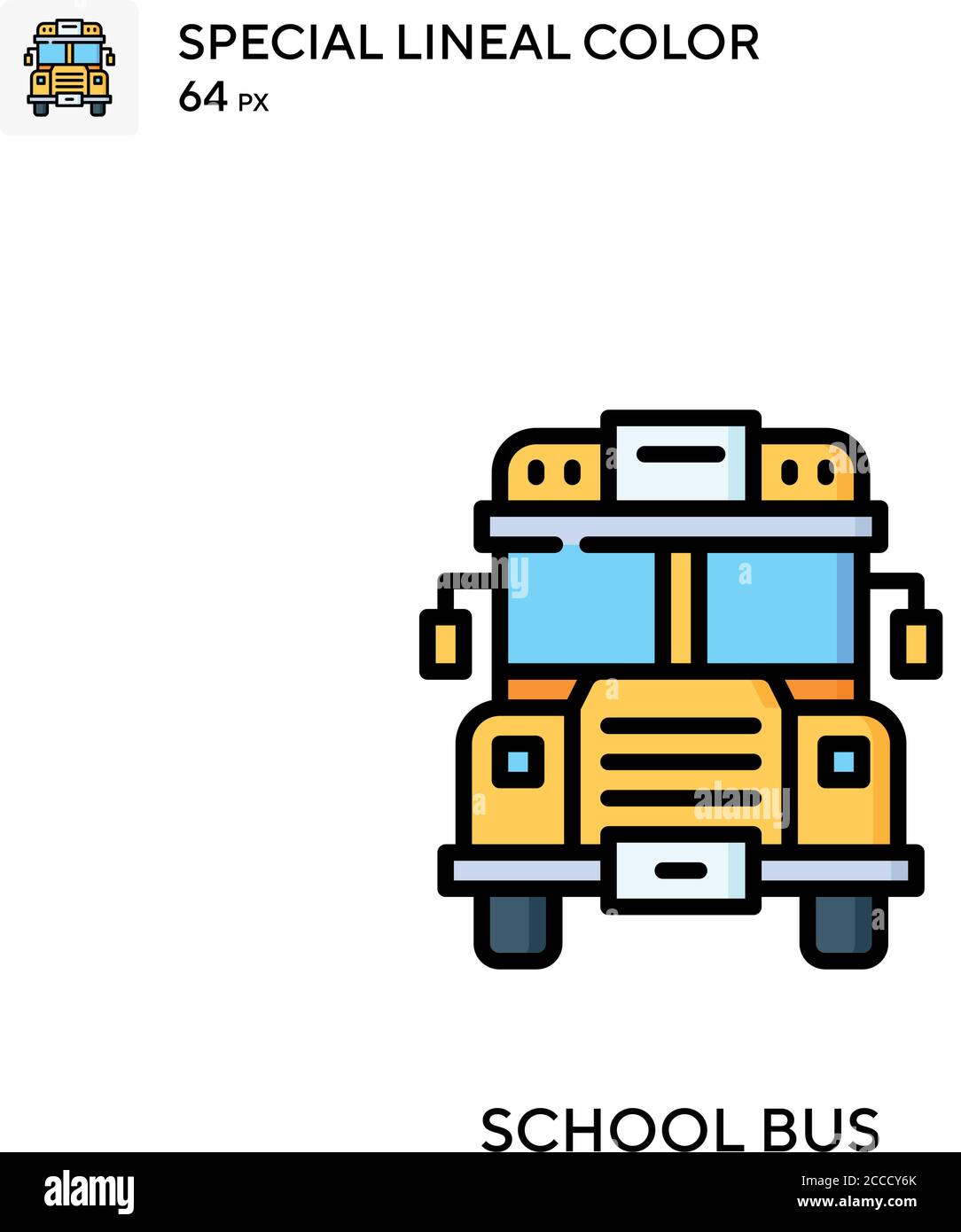 School bus Special lineal color icon. Illustration symbol design ...