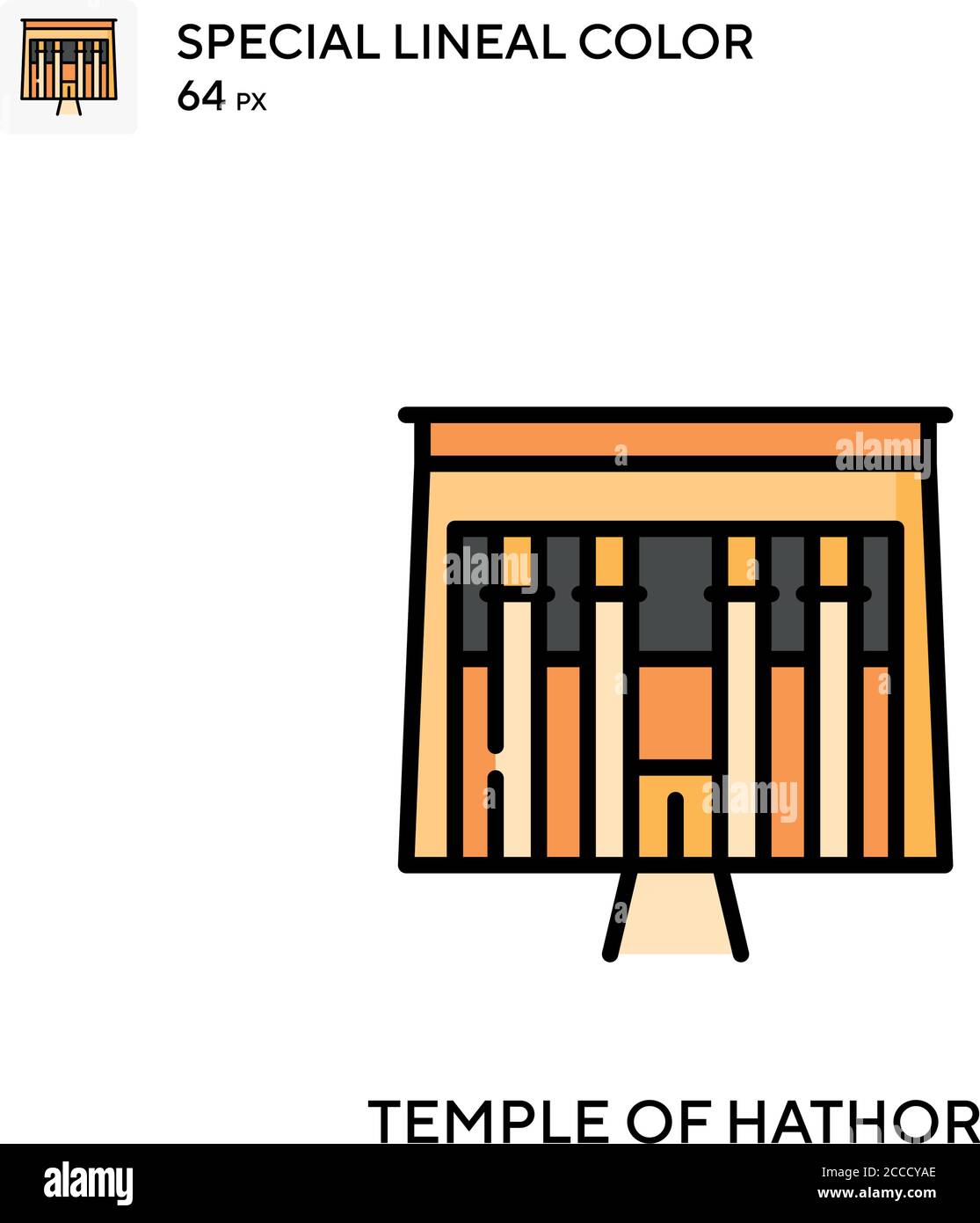 Temple of hathor Special lineal color icon. Illustration symbol design ...