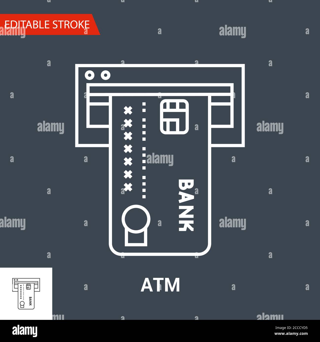 ATM Icon. Thin Line Vector Illustration Stock Vector Image & Art - Alamy