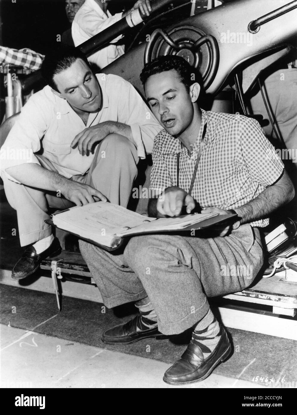 GENE KELLY and STANLEY DONEN on set candid during filming of SINGIN' IN ...