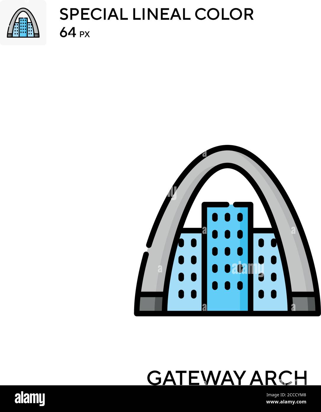 Gateway arch Special lineal color icon. Illustration symbol design ...