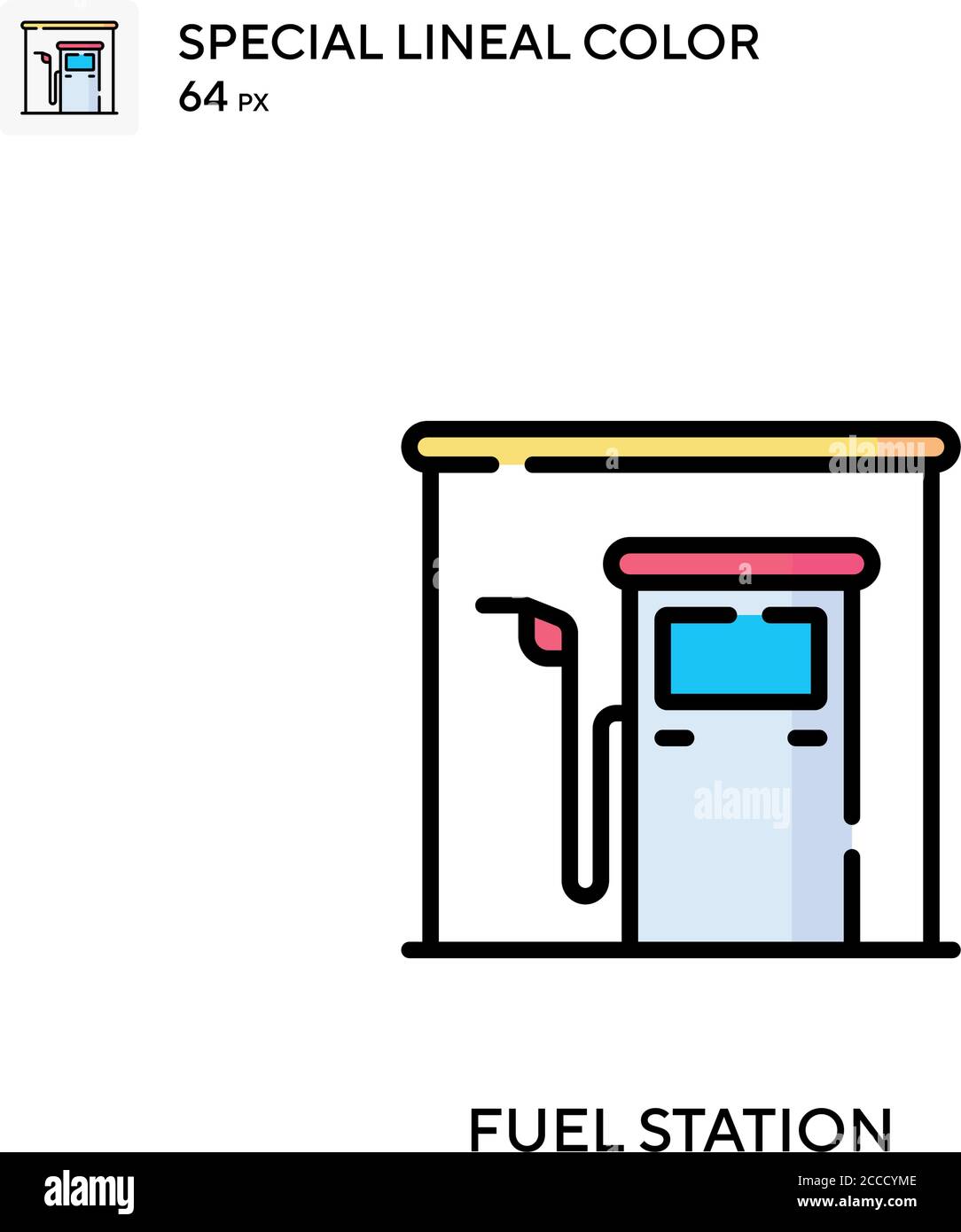 Fuel station Special lineal color icon. Illustration symbol design ...