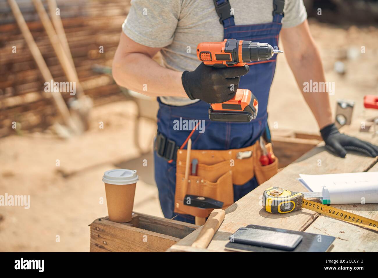 Experienced construction worker in gloves hi-res stock photography and ...