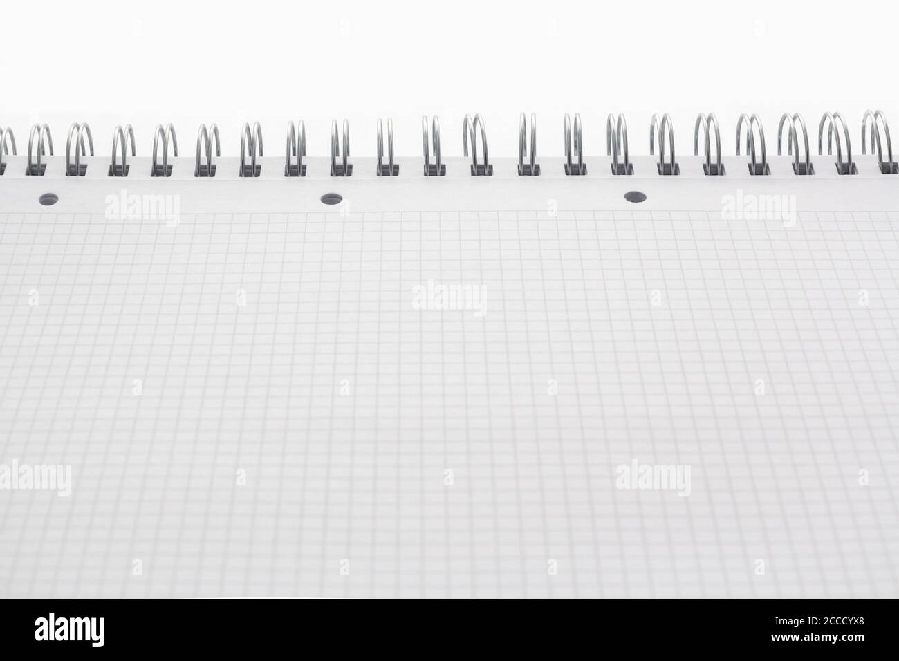 Lined blank page of notebook with metal rings Stock Photo - Alamy