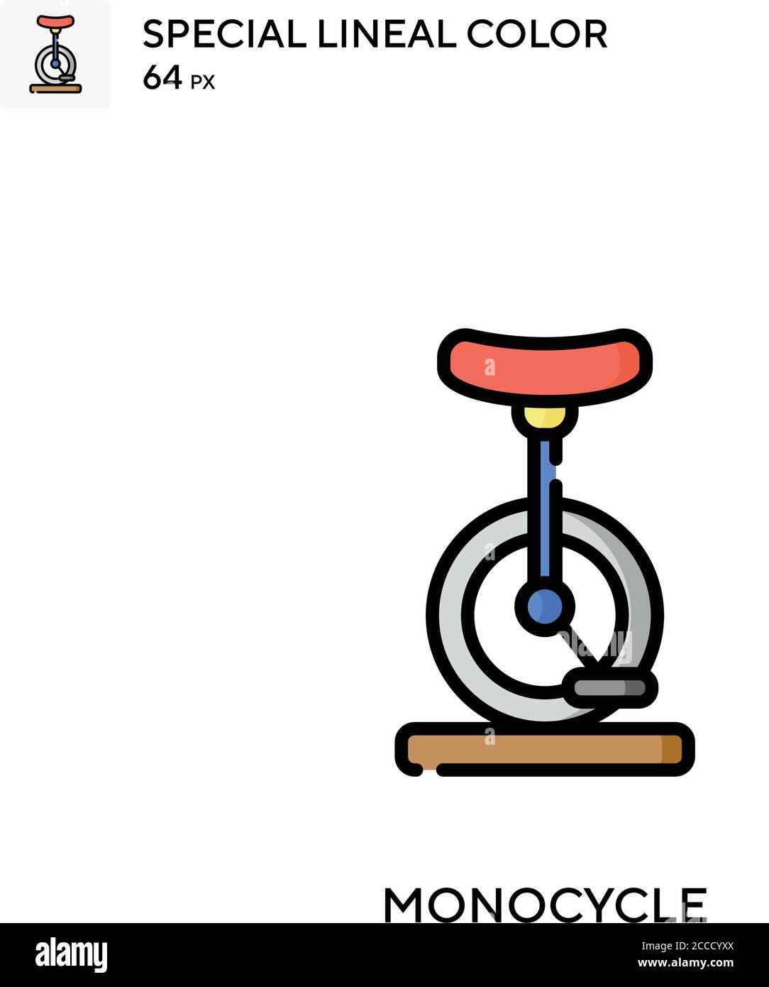 Monocycle Special lineal color icon. Illustration symbol design template for web mobile UI ...