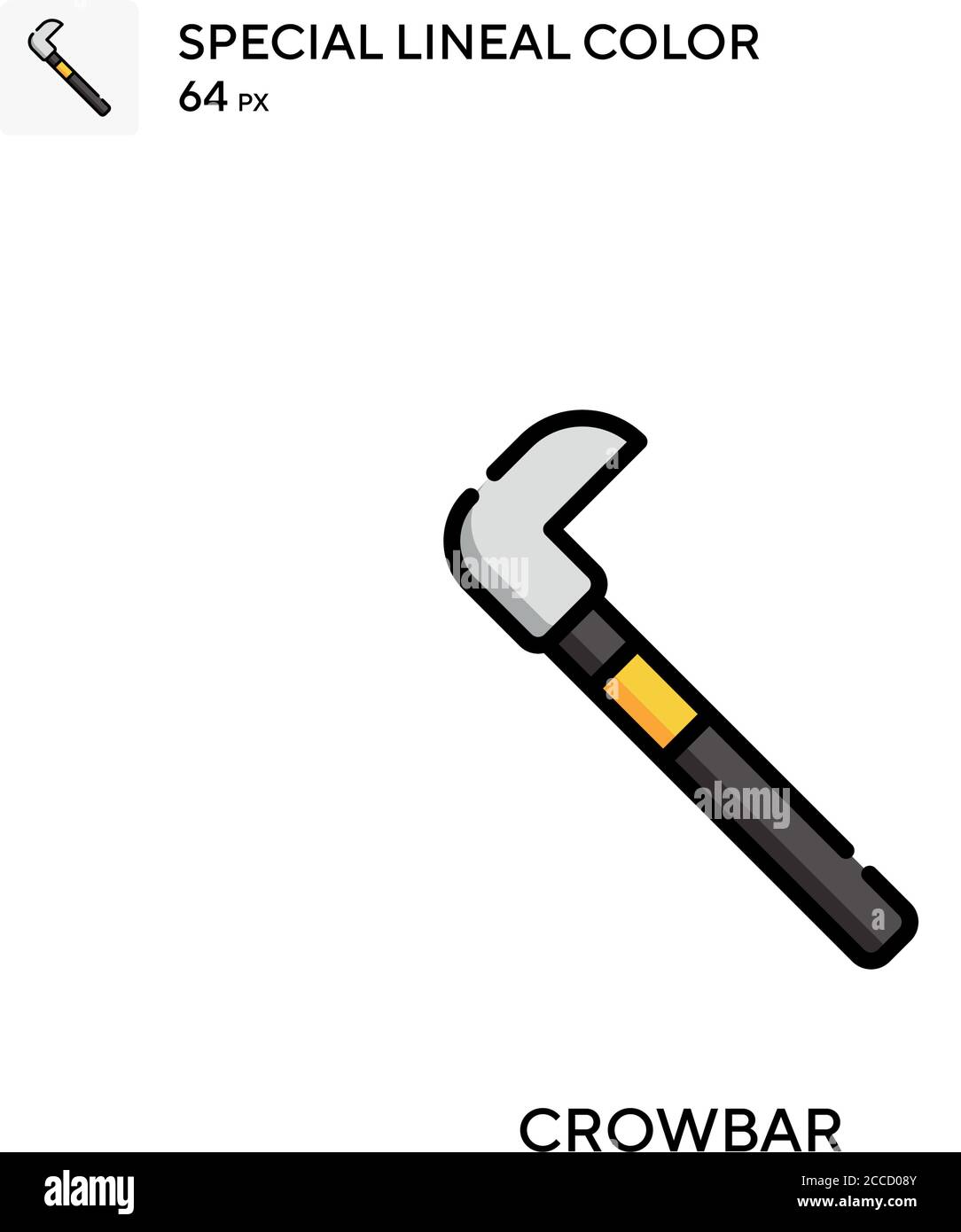 Crowbar Special lineal color icon. Illustration symbol design template ...