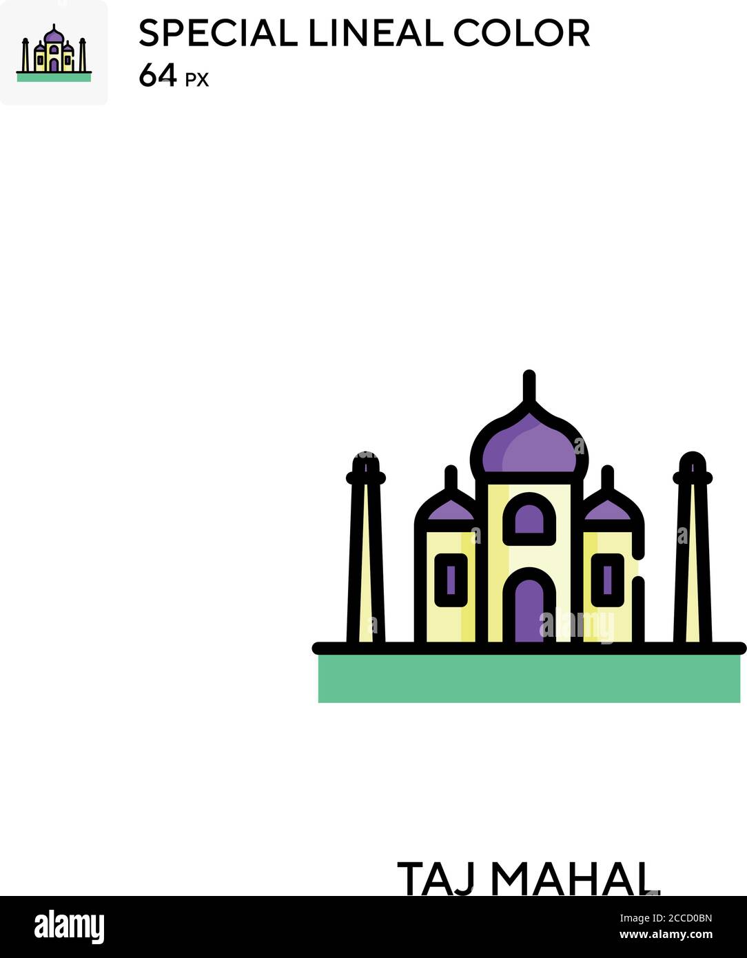 Taj mahal Special lineal color icon. Illustration symbol design ...