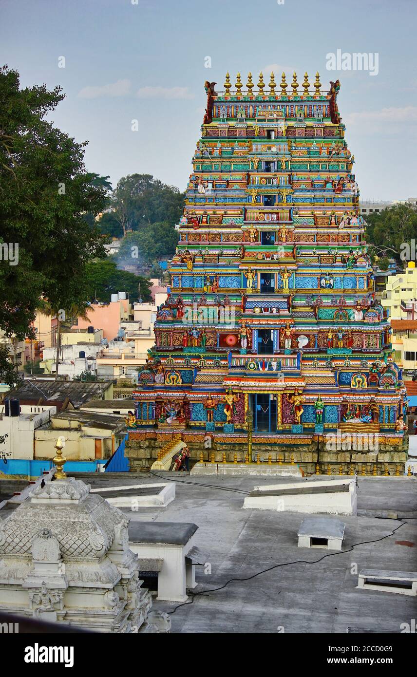 Bangalore, India - September 18, 2016: South Indian hindu temple with ...