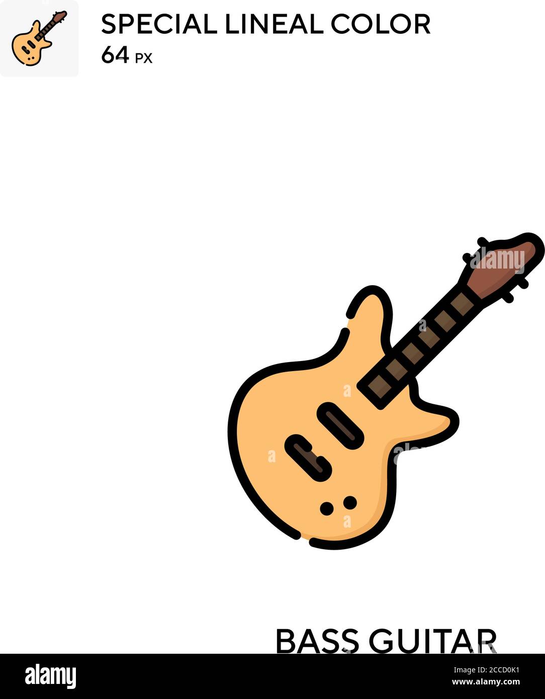 Bass guitar Special lineal color icon. Illustration symbol design ...