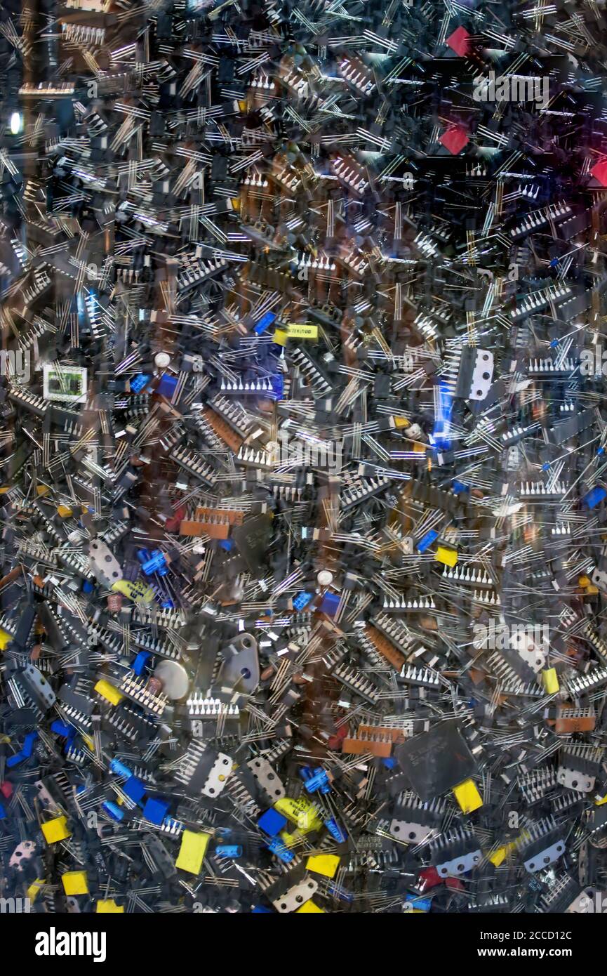 Background abstract art of mechanical parts such as junk nuts and bolts ...