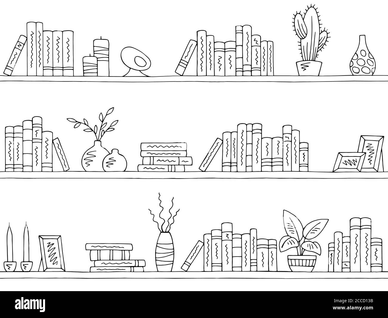 Shelves graphic seamless pattern background sketch illustration vector ...