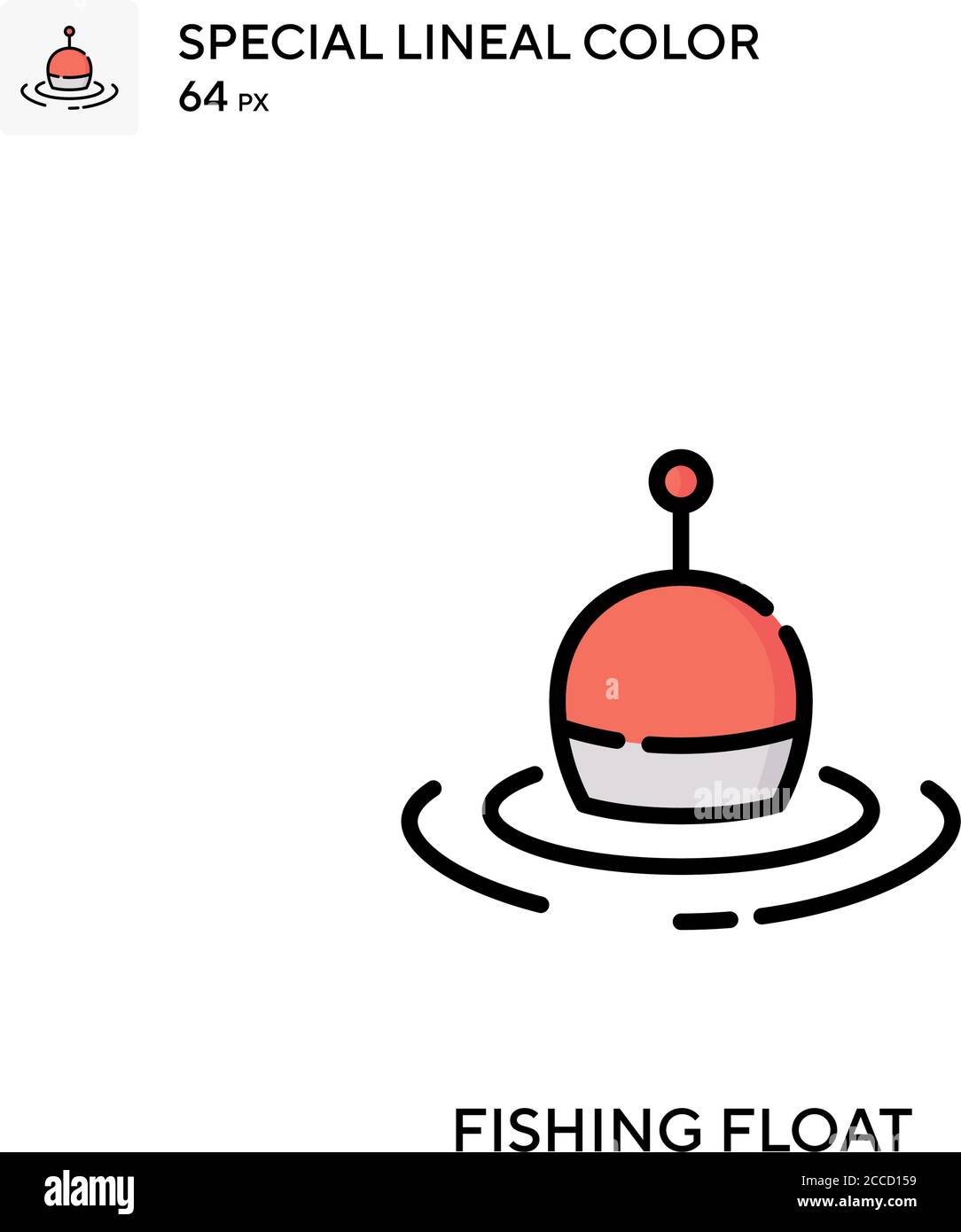 Fishing float Special lineal color icon. Illustration symbol design ...