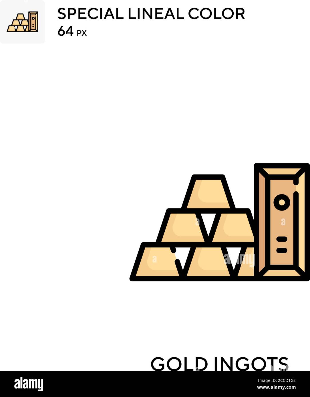 Gold Ingots Special lineal color icon. Illustration symbol design ...