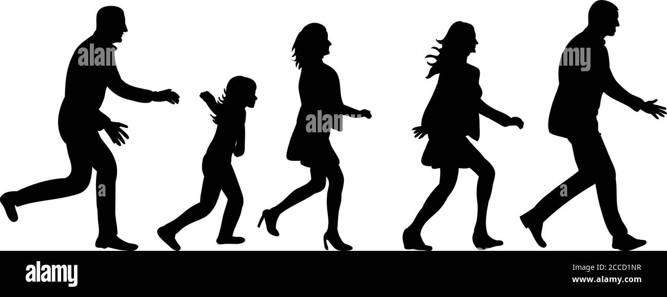 Vector, isolated silhouette people running Stock Vector Image & Art - Alamy