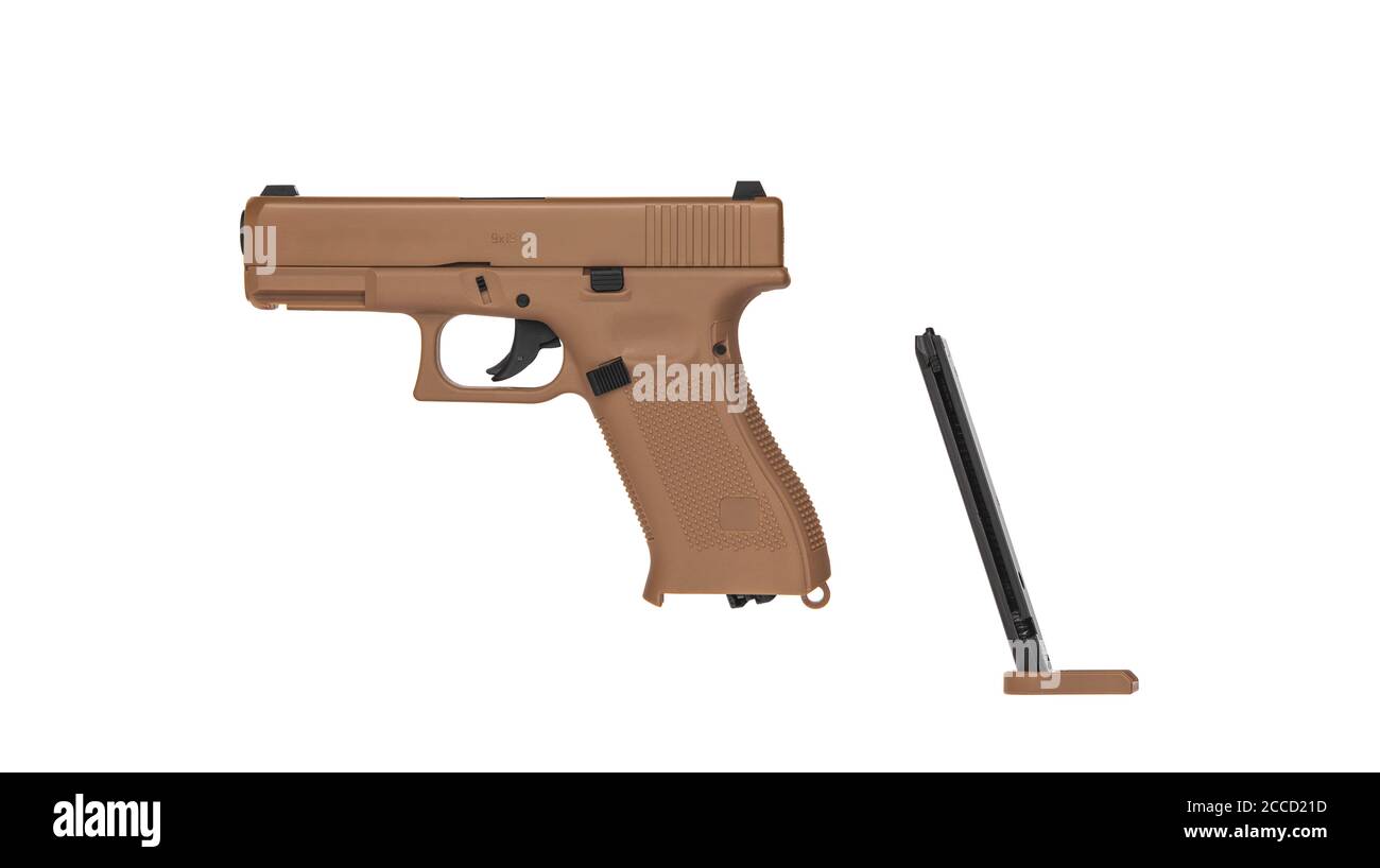 Sports pneumatic pistol isolate on a white background. Air gun. Weapons ...