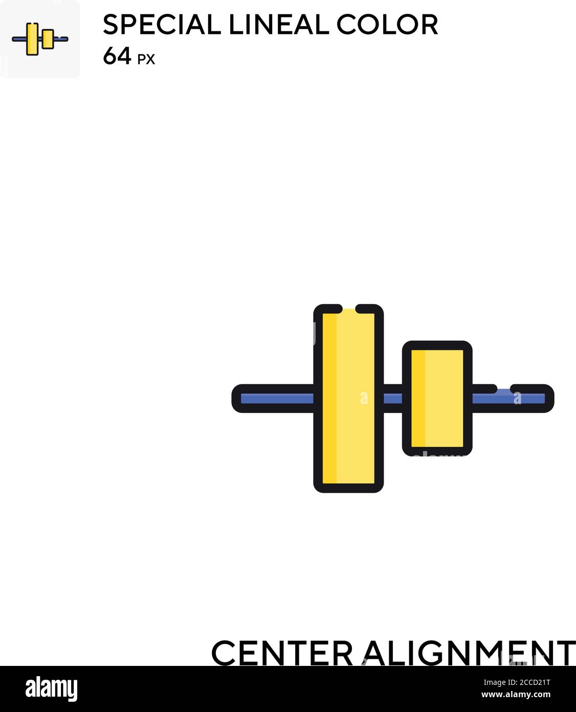 Center alignment Special lineal color icon. Illustration symbol design ...