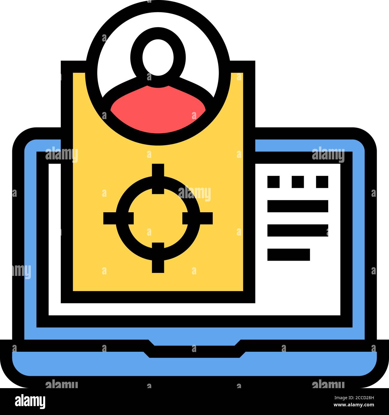employee target laptop screen color icon vector illustration Stock ...