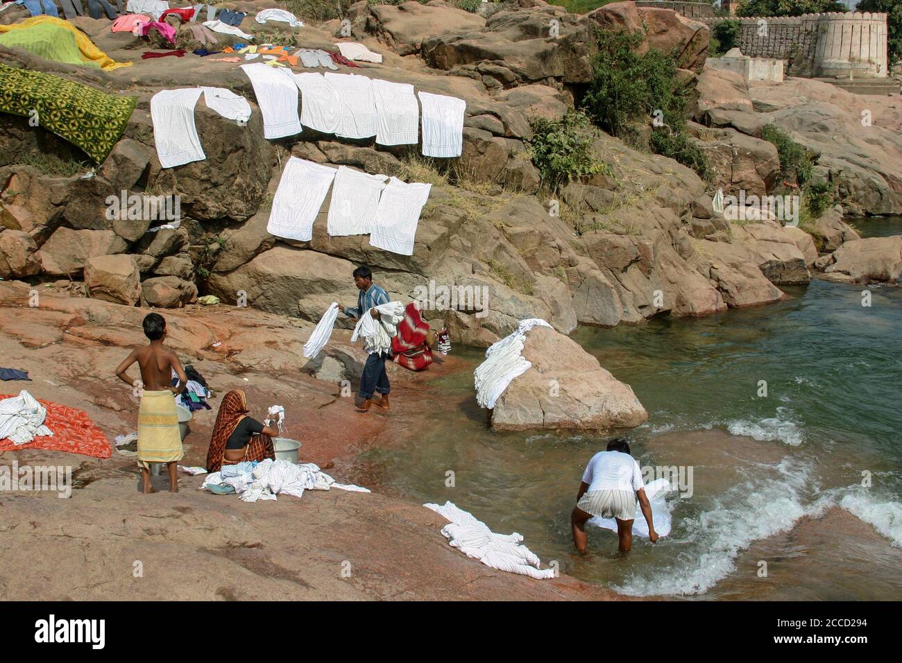 Doing Laundry in River Stock Photo - Alamy