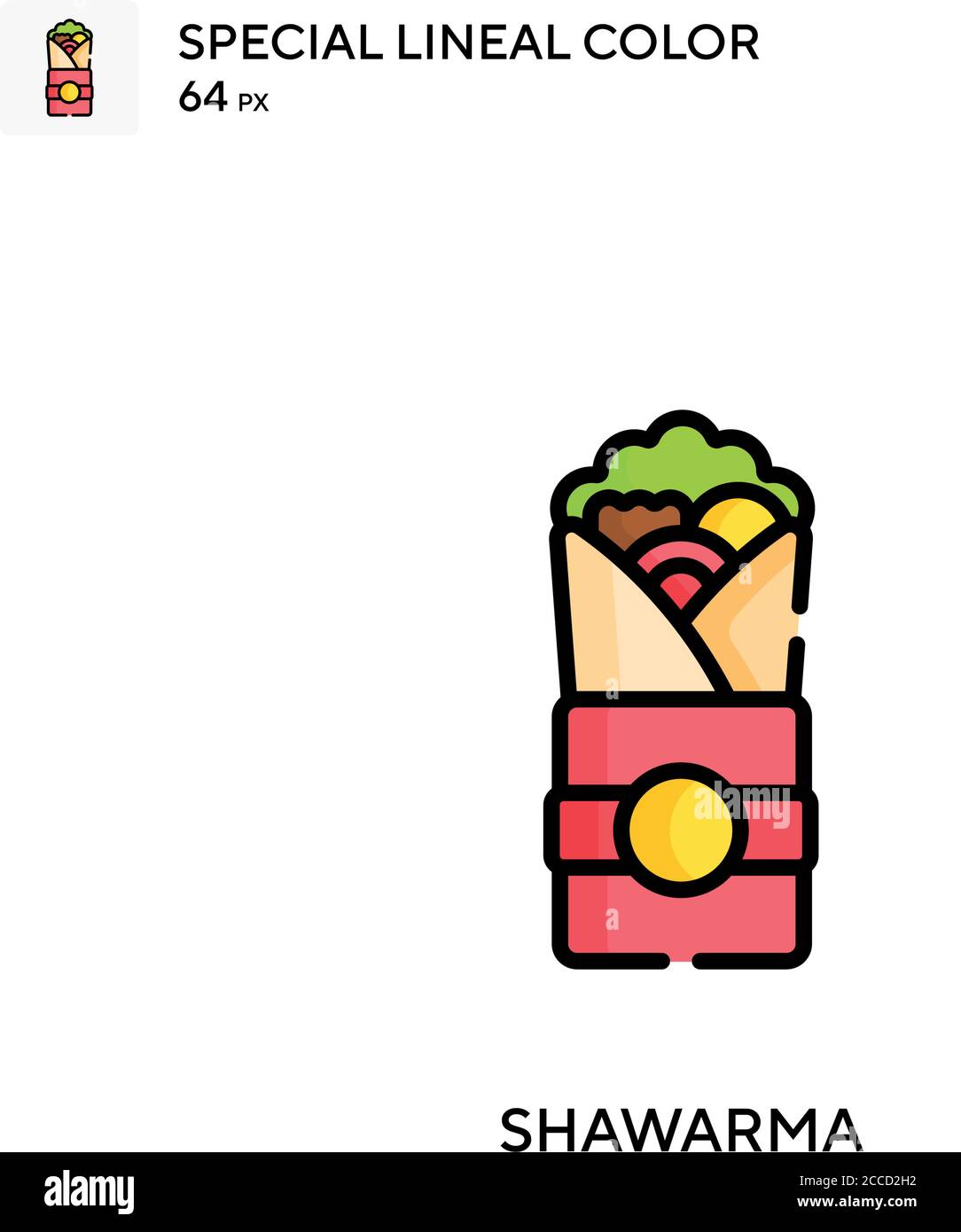 Shawarma Special lineal color icon. Illustration symbol design template ...
