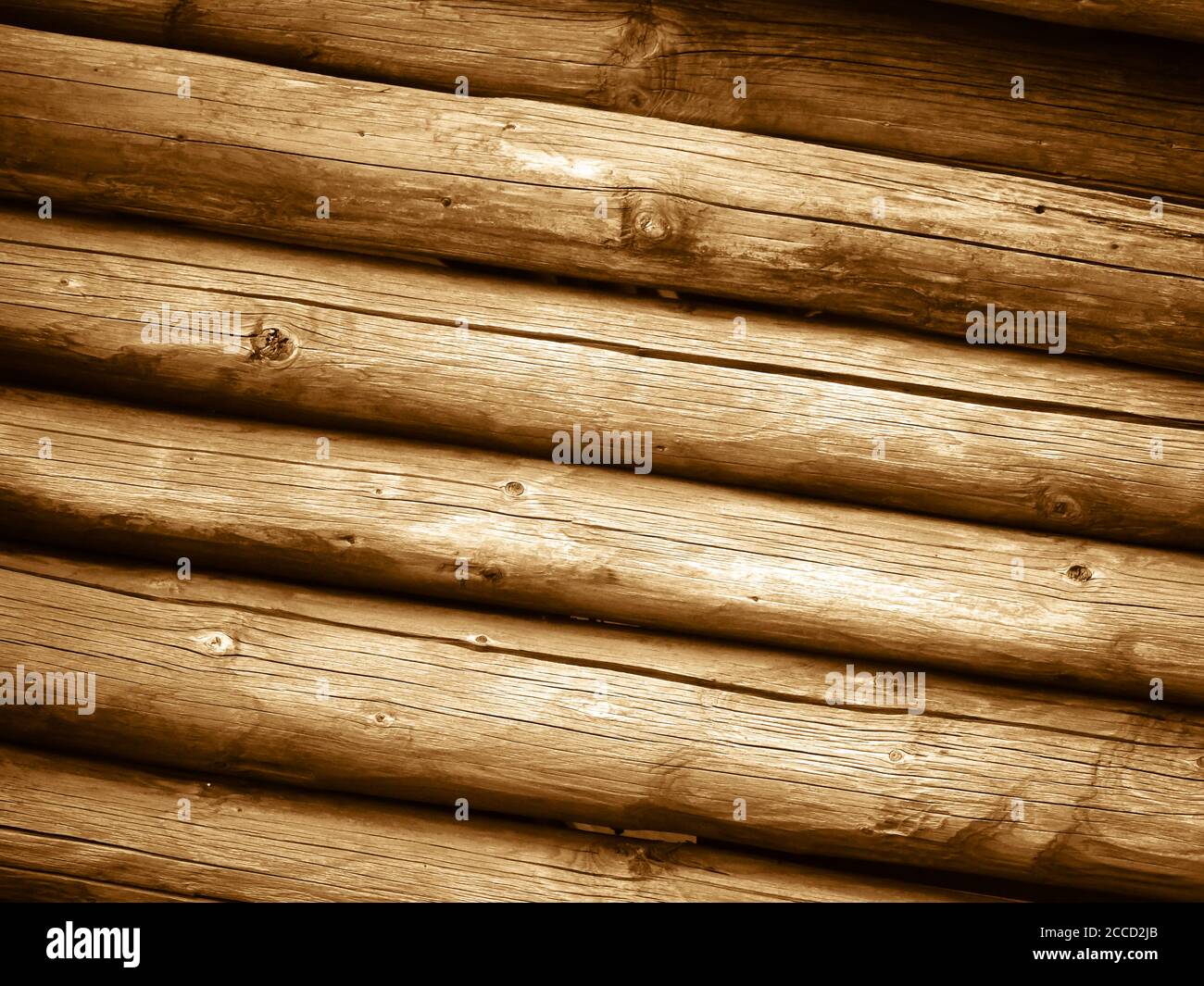 Closeup shot of smooth polished wooden logs, texture for background or ...