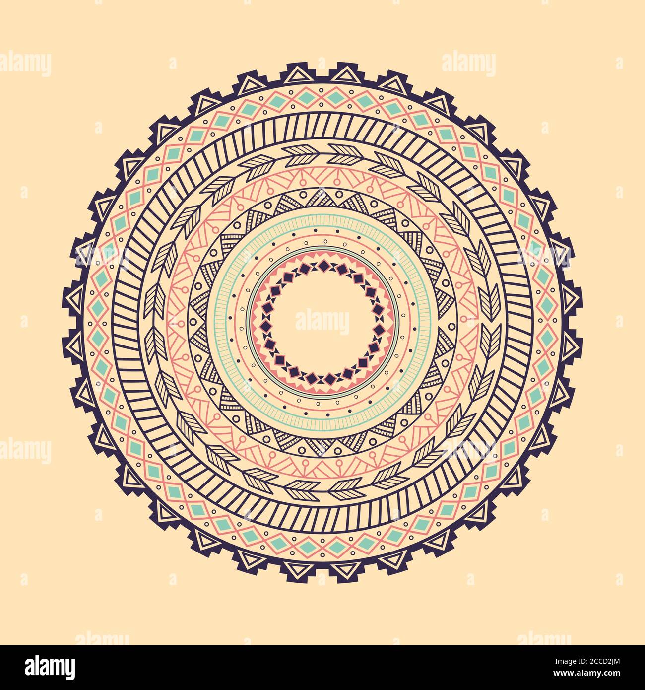 Ethnic Aztec circle ornament, vector illustration Stock Vector Image ...
