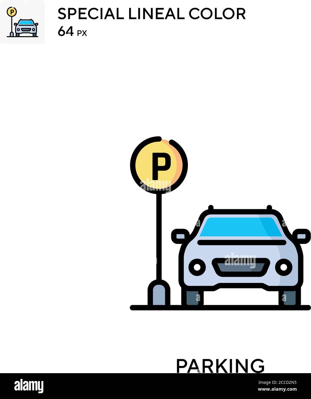 Parking Special lineal color icon. Illustration symbol design template ...