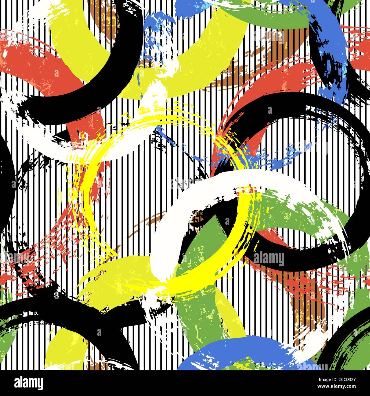 abstract paint circles seamless vector background, vibrant colors and ...