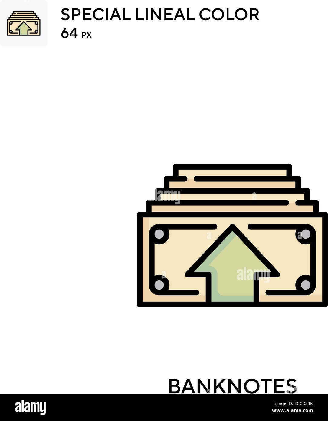 Banknotes Special lineal color icon. Illustration symbol design ...