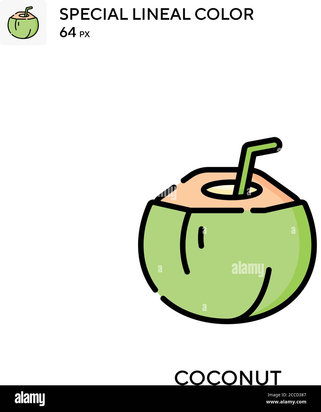 Coconut Special lineal color icon. Illustration symbol design template ...