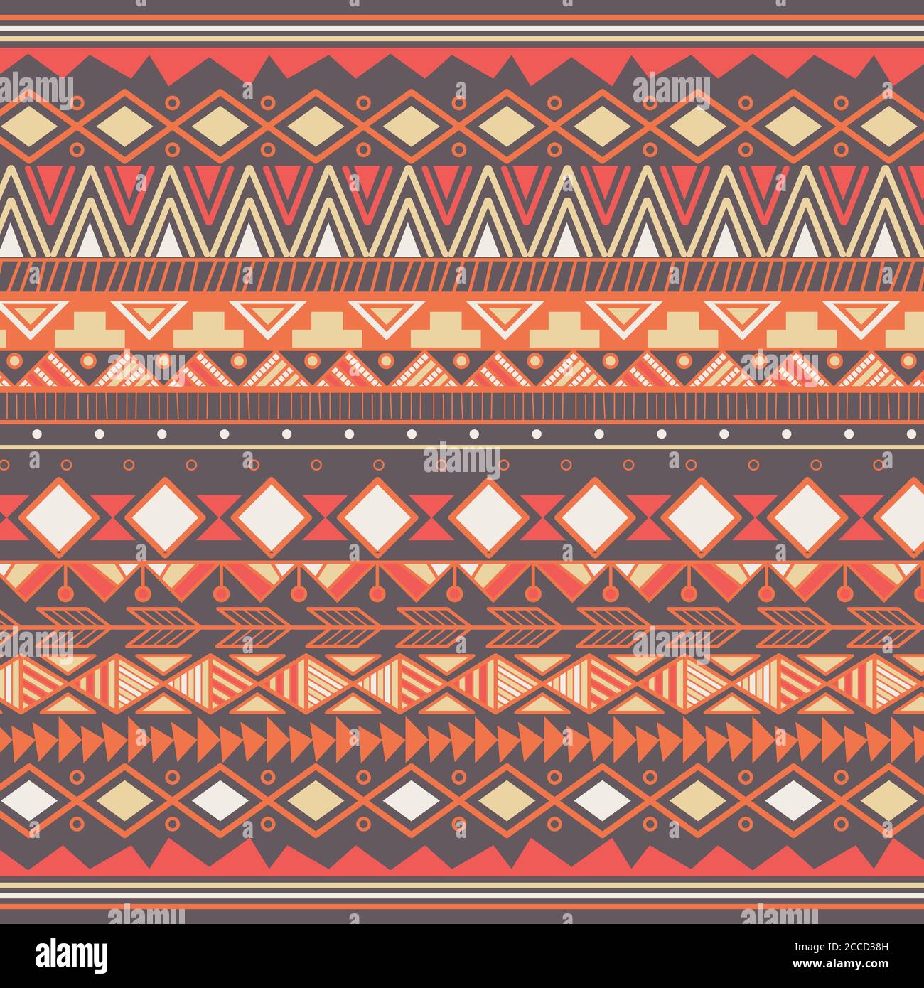 Aztec tribal pattern in stripes, vector illustration Stock Vector Image ...