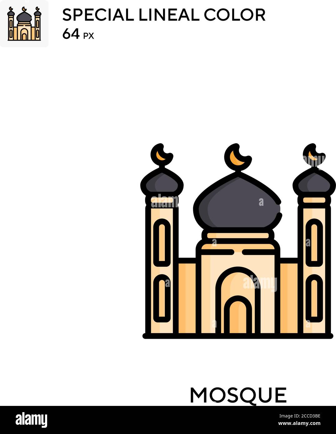 Mosque Special lineal color icon. Illustration symbol design template ...