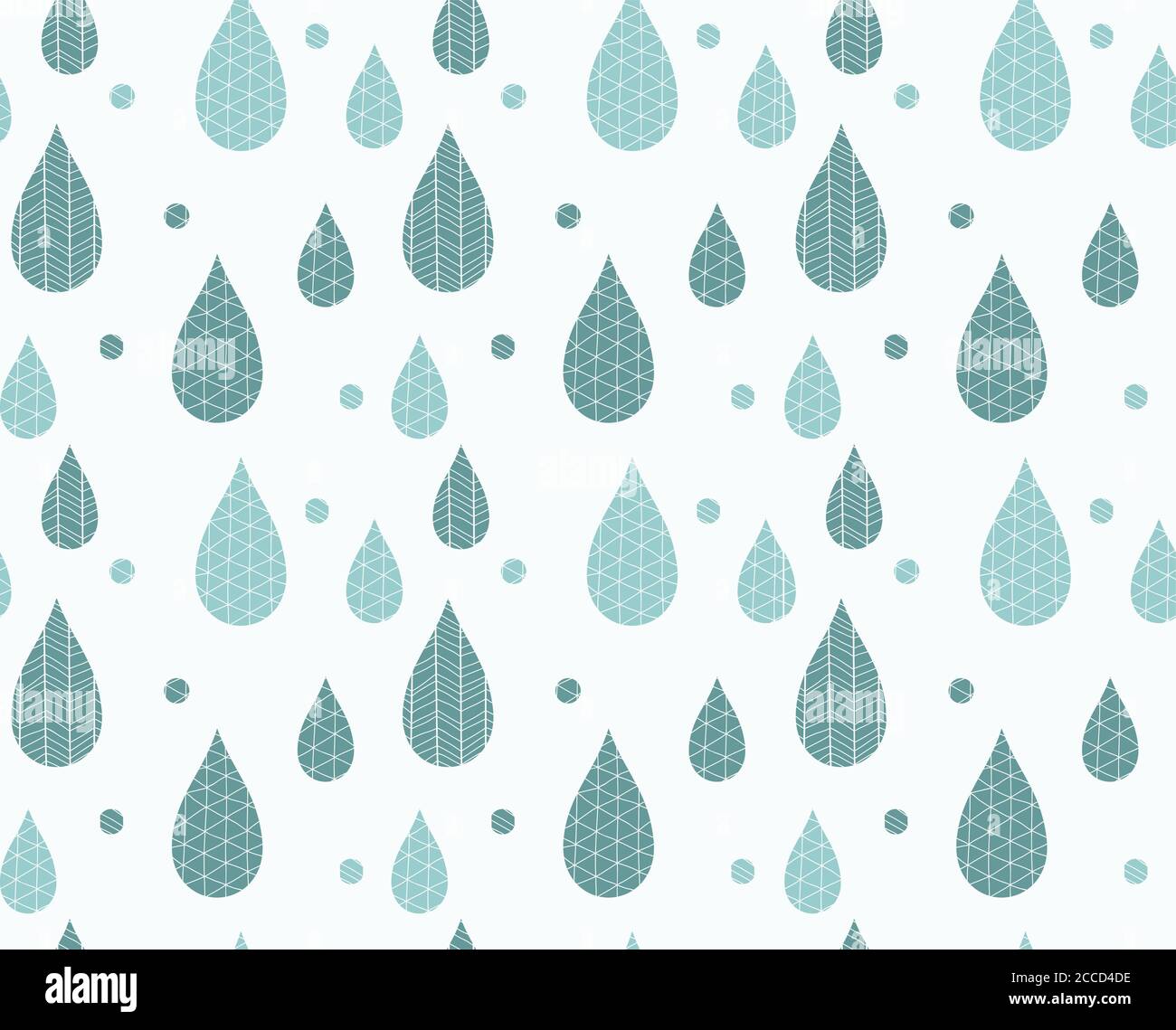 Seamless pattern with ornamental rain drops and line drawings, vector ...
