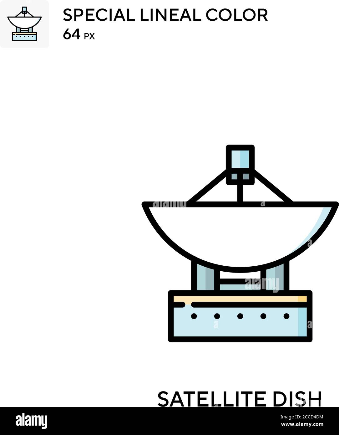 Satellite dish Special lineal color icon. Illustration symbol design ...