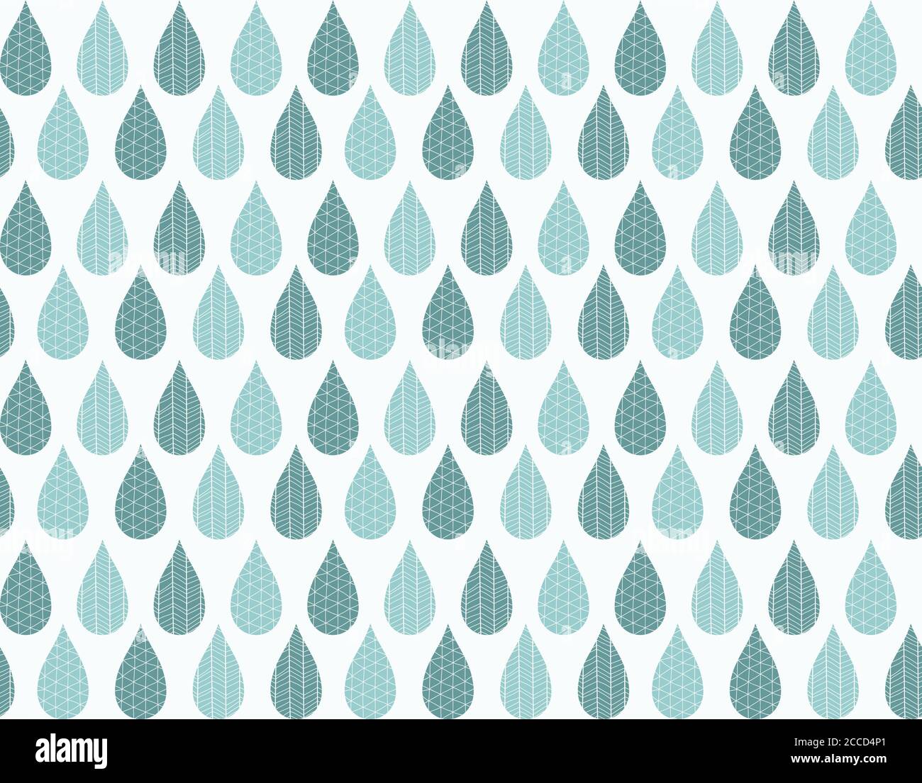 Seamless pattern with ornamental rain drops and line drawings, vector ...