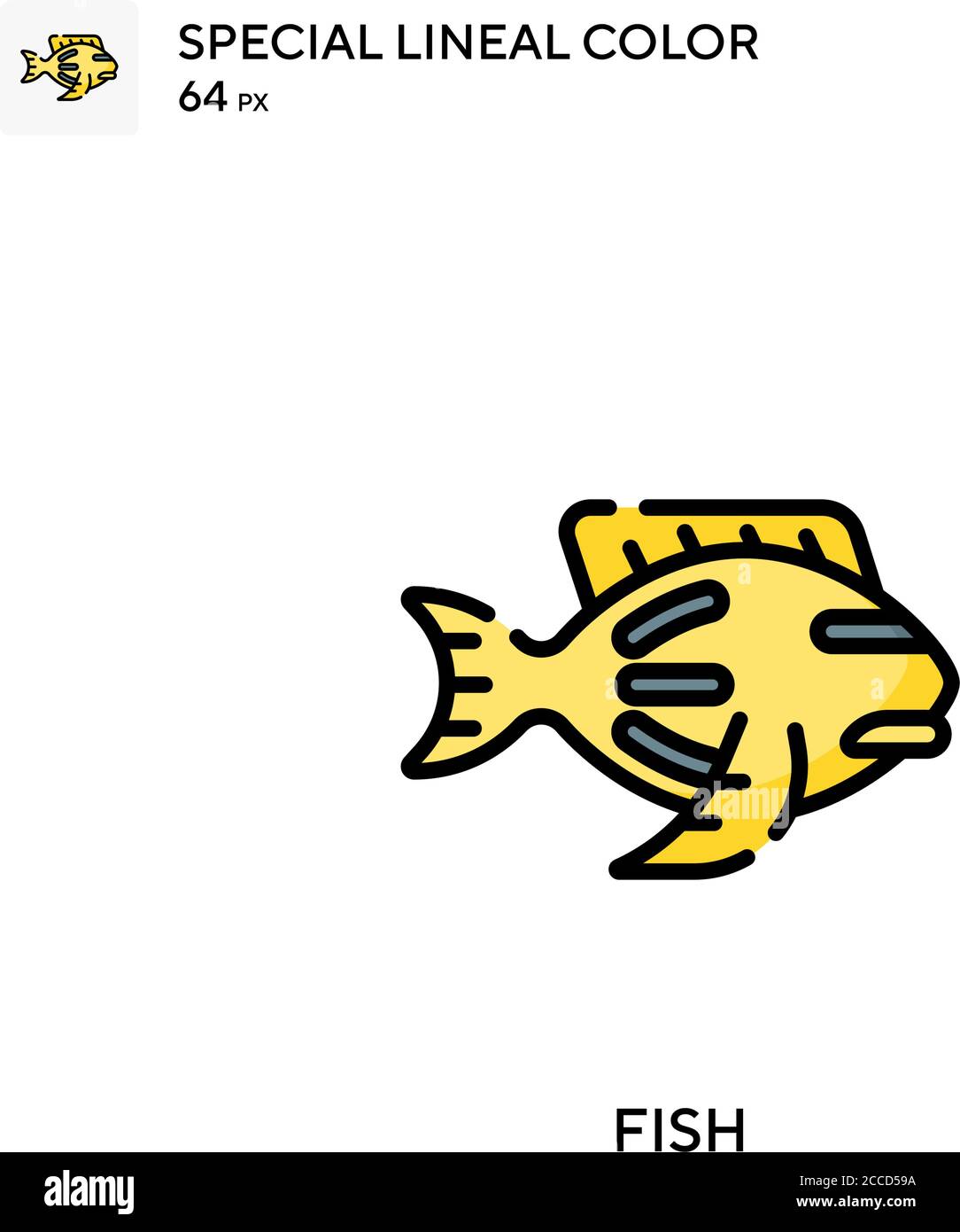 Fish Special lineal color icon. Illustration symbol design template for ...