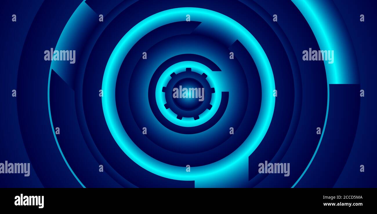 Round machine parts blue technology background Stock Photo - Alamy