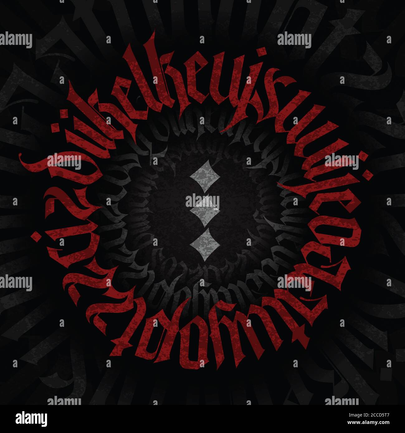 Gothic abstract red calligraphy on Black background. Ready for textile ...