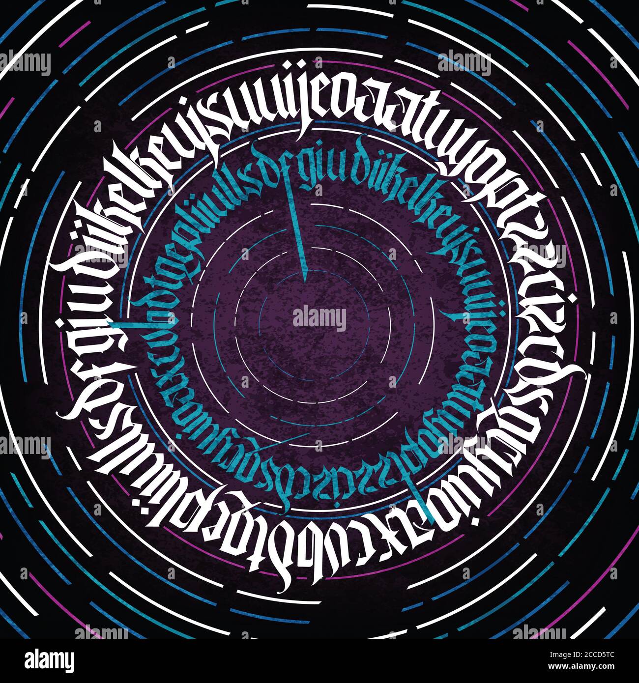 Gothic abstract calligraphy on Black background with lines. Ready for ...