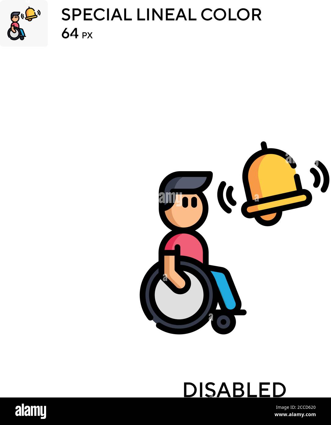 Disabled Special lineal color icon. Illustration symbol design template ...
