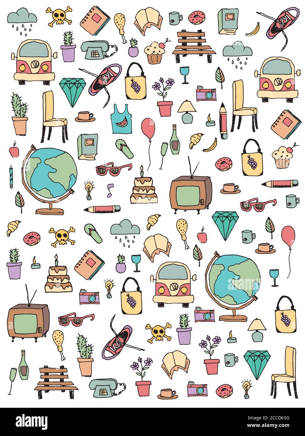 Everyday things, handdrawn, vector illustration Stock Vector Image ...