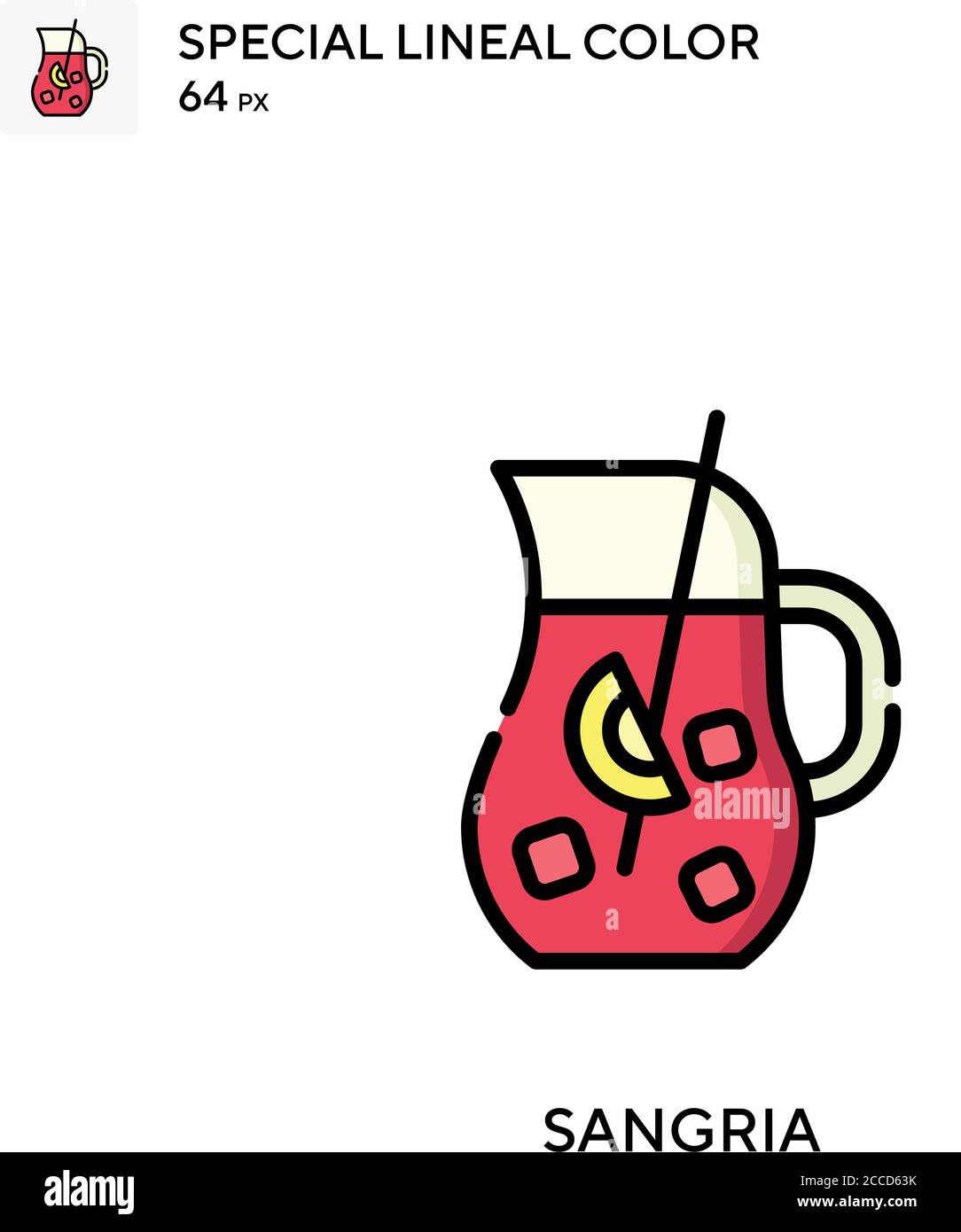 Sangria Special lineal color icon. Illustration symbol design template ...