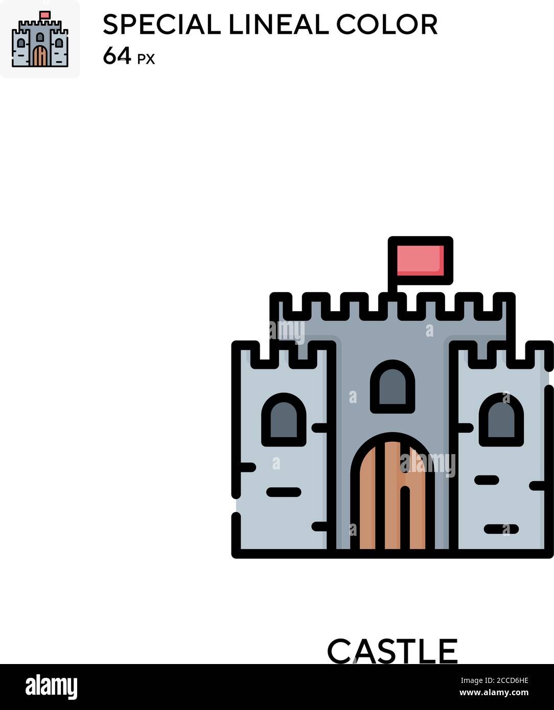 Castle Special lineal color icon. Illustration symbol design template ...