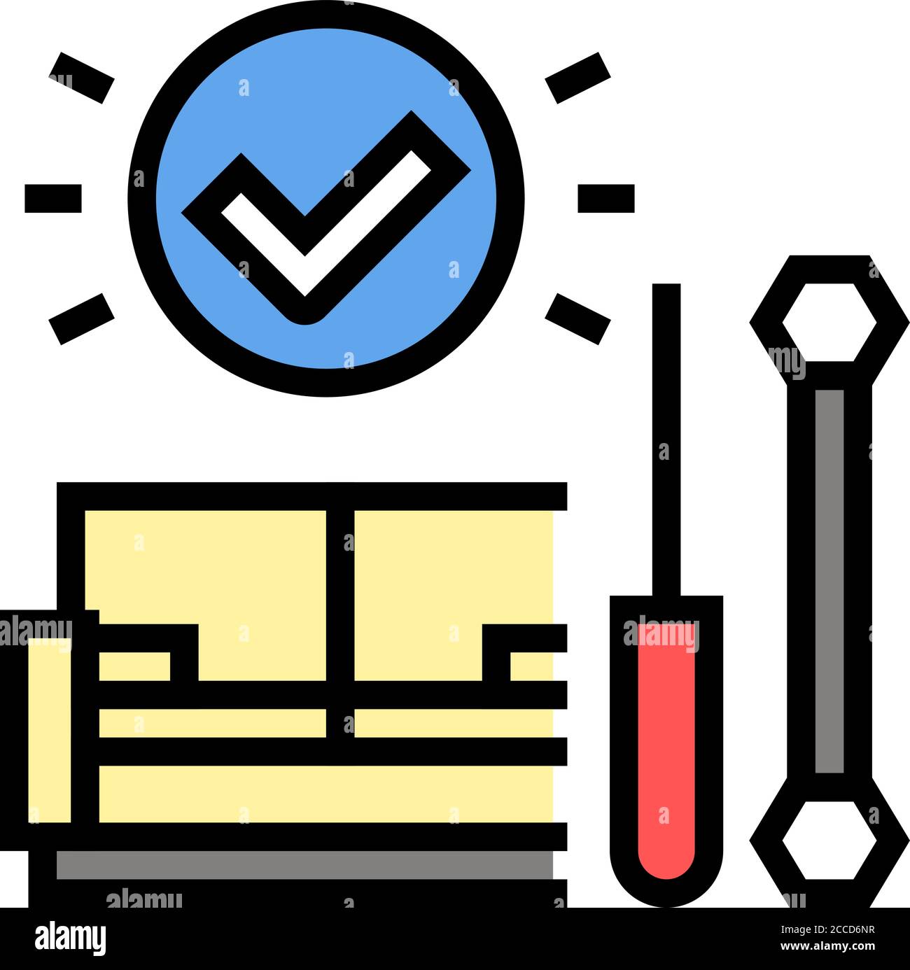 disassembly and assembly of sofa color icon vector illustration Stock Vector Image & Art - Alamy