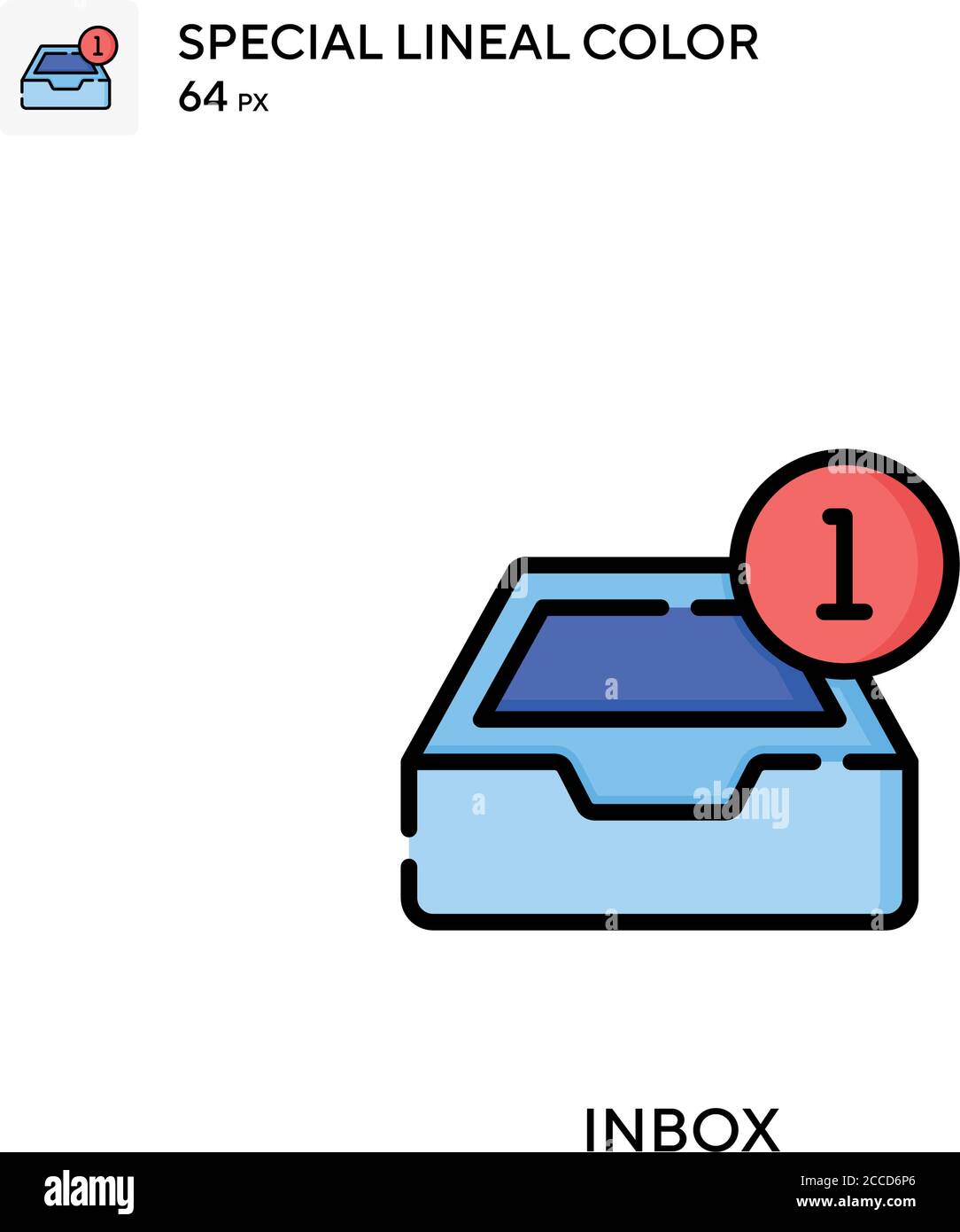 Inbox Special lineal color icon. Illustration symbol design template for web mobile UI element ...