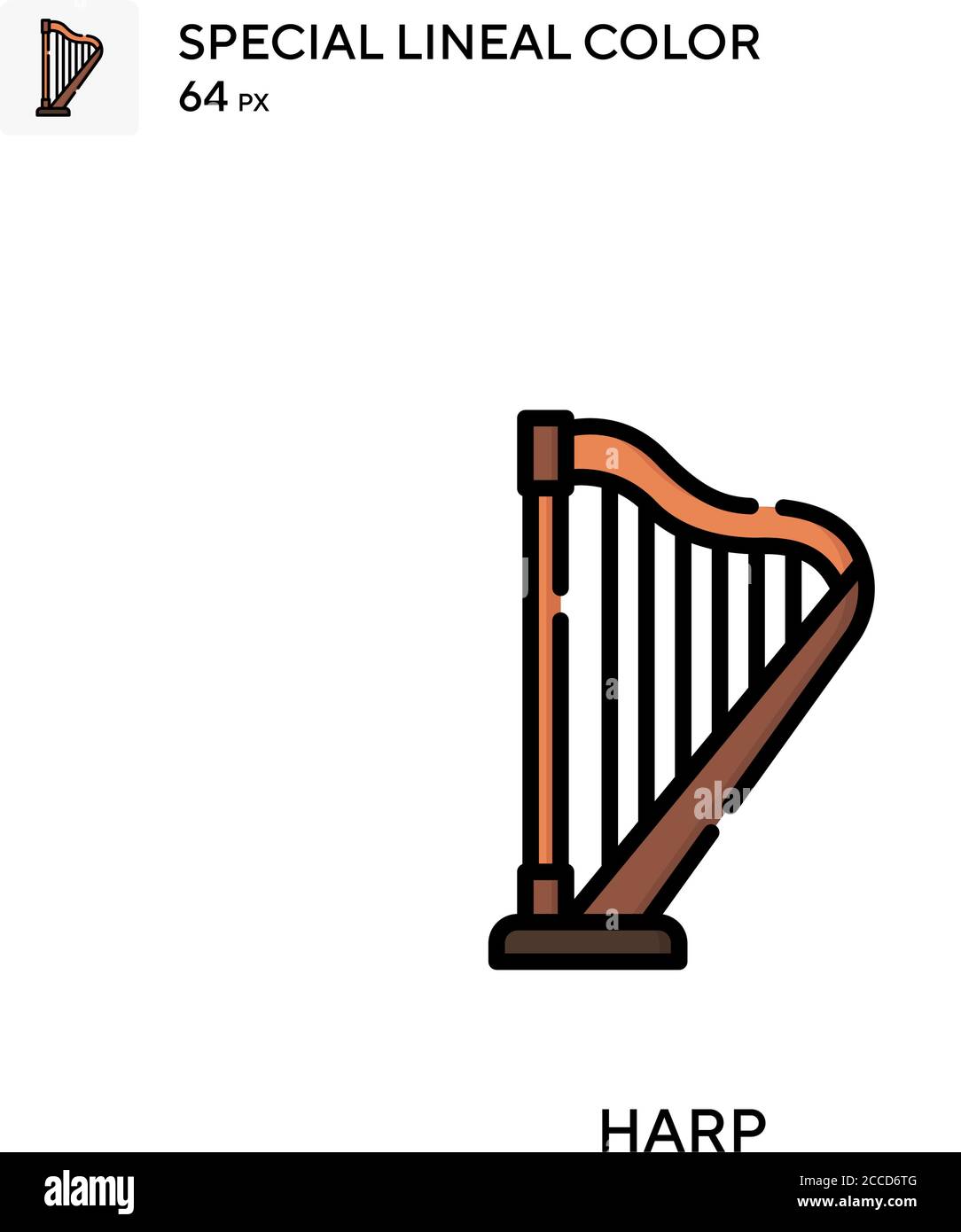 Harp Special lineal color icon. Illustration symbol design template for ...
