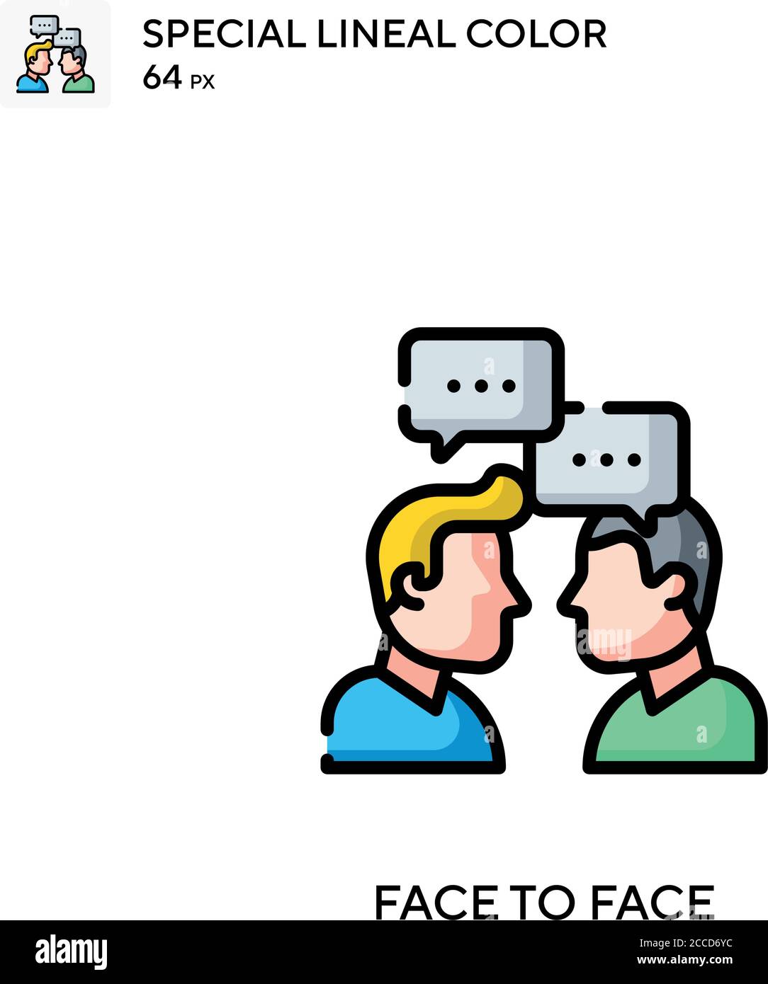 Face to face Special lineal color icon. Illustration symbol design ...
