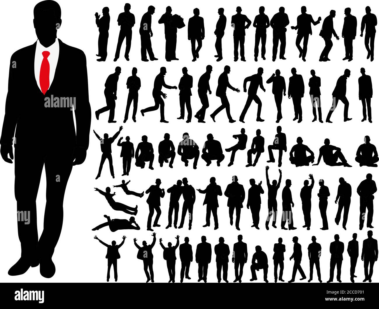 silhouette men set vector Stock Vector Image & Art - Alamy